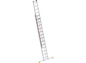 4035209004197 - Alu-Seilzugleiter 2-teilig ausziehbar inkl Traverse 2 x 14 Sprossen Layher