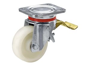 4053357007853 - Polyamid-Rad Stahlblech-Gehäuse Rad-Ø x Breite 100 x 35 mm Lenkrolle mit Doppelstopp Kugellager Wicke
