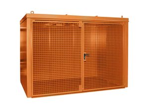 4052462059894 - Gasflaschencontainer BAUER GFC-B M4 B 1570 x T 3120 x H 2295 für 60 Gasflaschen feuerbeständig abschließbar orange