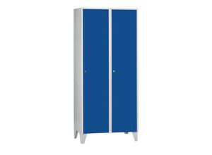 4250618207827 - Garderobenschrank mit Füßen HxBxT 1850 x 800 x 500 mm 2 Abteile enzianblau