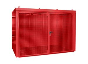 4052462059900 - Gasflaschencontainer BAUER GFC-B M4 B 1570 x T 3120 x H 2295 für 60 Gasflaschen feuerbeständig abschließbar rot