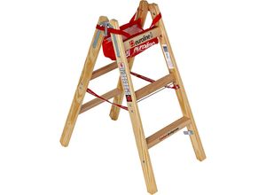 4003311154031 - Holz-Stehleiter mit Komfort-Breitsprossen beidseitig begehbar 2 x 3 Sprossen kaiserkraft
