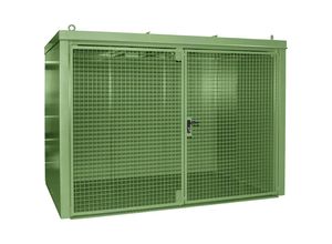 4052462059924 - Gasflaschencontainer BAUER GFC-B M4 B 1570 x T 3120 x H 2295 für 60 Gasflaschen feuerbeständig abschließbar grün