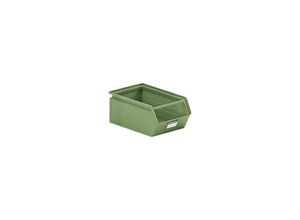 8697837505345 - Sichtlagerkasten aus Stahlblech LxBxH 350 x 210 x 145 mm mit Tragstab resedagrün ab 10 Stk kaiserkraft