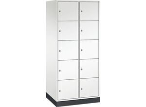 4062084596004 - 5er-Schließfachschrank Intro 2 Abteile reinweiß BxT 820 x 600 mm