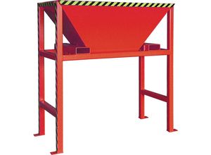 4052462029705 - BTS Befülltrichter Stahlblech Standkonstruktion Einfahrtaschen lackiert L 980 x B 1980 x H 2050 mm feuerrot RAL 3000