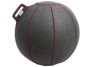 4260534590576 - VLUV VELT Sitzball aus Merino-Wollfilz 600 - 650 mm grau-meliert rot