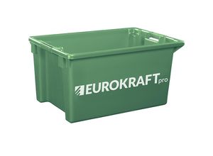 4053133005066 - eurokraft pro Drehstapelbehälter aus lebensmittelechtem Polypropylen Volumen 70 Liter VE 2 Stk Wände und Boden geschlossen grün