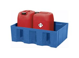 4250101102226 - Asecos - Auffangwanne aus Polyethylen flache Ausführung ohne Gitterrost Auffangvolumen 60 l BxTxH 725x525x235 mm blau