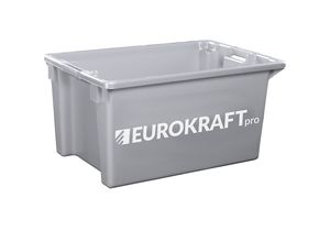 4053133005035 - eurokraft pro Drehstapelbehälter aus lebensmittelechtem Polypropylen Volumen 70 Liter VE 2 Stk Wände und Boden geschlossen grau