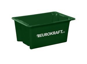 4053133004083 - eurokraft pro Drehstapelbehälter aus lebensmittelechtem Polypropylen Volumen 34 Liter VE 3 Stk Wände und Boden geschlossen grün