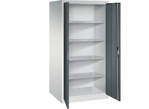 4069361415966 - Werkstatt-Flügeltürschrank HxBxT 1950 x 930 x 400 mm lichtgrau   anthrazitgrau C+P