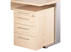 4260267322352 - PETRA - Rollcontainer Materialschale 3 Schubladen Ahorn-Dekor kaiserkraft