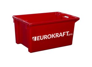 4053133005097 - eurokraft pro Drehstapelbehälter aus lebensmittelechtem Polypropylen Volumen 70 Liter VE 2 Stk Wände und Boden geschlossen rot