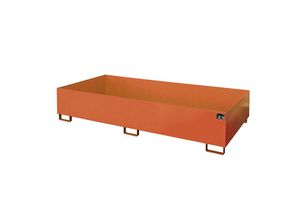 4052462030695 - eurokraft pro Regal-Bodenwanne 1000 l Auffangvolumen LxBxH 2650 x 1300 x 435 mm ohne Gitterrost orange lackiert