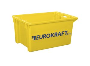 4053133004991 - eurokraft pro Drehstapelbehälter aus lebensmittelechtem Polypropylen Volumen 70 Liter VE 2 Stk Wände und Boden geschlossen gelb