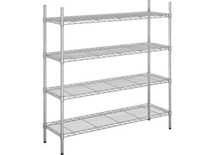 4260563728490 - Stahldraht-Gitterregal verchromt Fachlast 100 kg BxT 1220 x 460 mm Grundregal Höhe 1370 mm 4 Fachböden kaiserkraft