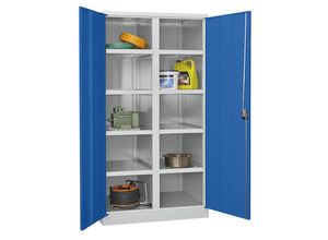 4055479848604 - Schwerlastschrank Vollblechtüren mit Trennwand 8 beschichtete Böden BxTxH 1040x 630x1950 mm ral 7035 5010