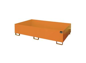 4052462030961 - eurokraft pro Regal-Bodenwanne 1000 l Auffangvolumen LxBxH 2150 x 1300 x 505 mm ohne Gitterrost orange lackiert