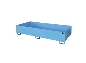 4052462030701 - eurokraft pro Regal-Bodenwanne 1000 l Auffangvolumen LxBxH 2650 x 1300 x 435 mm ohne Gitterrost blau lackiert