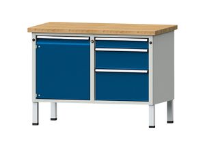 4014641149383 - Kompaktwerkbank BxT 1140 x 650 mm 1 Schrank 3 Schubladen stationär ANKE