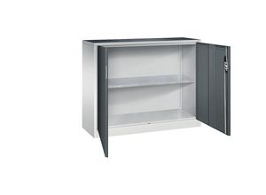 4064615140366 - Werkstatt-Beistellschrank mit Flügeltüren Breite x Tiefe 1200 x 400 mm lichtgrau   anthrazitgrau