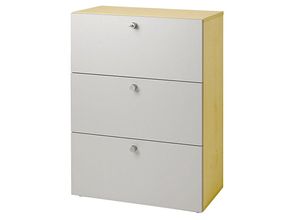 4032062018576 - eurokraft pro ANNY - Hängeregistraturschrank HxBxT 1100 x 800 x 420 mm Ahorn-Dekor   alusilber