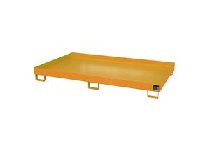 4052462030930 - eurokraft pro Regal-Bodenwanne 240 l Auffangvolumen LxBxH 2150 x 1300 x 225 mm ohne Gitterrost orange lackiert