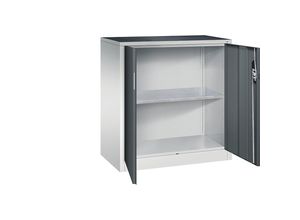 4064615303730 - Werkstatt-Beistellschrank mit Flügeltüren Breite x Tiefe 930 x 500 mm lichtgrau   anthrazitgrau