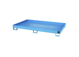 4052462037236 - eurokraft pro Regal-Bodenwanne 240 l Auffangvolumen LxBxH 2150 x 1300 x 225 mm ohne Gitterrost blau lackiert