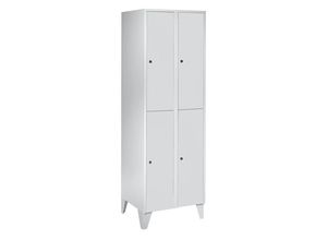 4250618205168 - Garderobenschrank mit Füßen HxBxT 1850 x 600 x 500 mm 4 Fächer lichtgrau