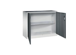 4064615141486 - Werkstatt-Beistellschrank mit Flügeltüren Breite x Tiefe 1200 x 500 mm lichtgrau   anthrazitgrau