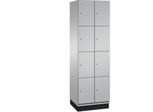 4059369458690 - CAMBIO Schließfachschrank mit Stahlblech-Türen 8 Fächer Breite 600 mm Korpus weißaluminium   Tür weißaluminium