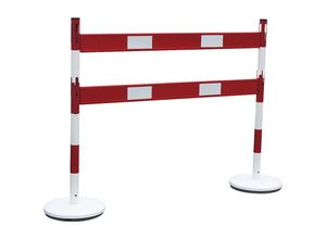 3321360010551 - Absperrpfostenset mit Planken 2 Pfosten 2 Planken rot   weiß VISO