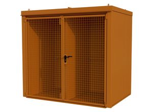 4052462059078 - eurokraft pro Gasflaschencontainer mit Trennwand feuerbeständig für 45 Flaschen mit Ø 230 mm orange