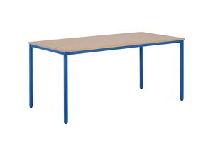 8697837504829 - eurokraft basic Mehrzwecktisch HxBxT 720 x 1600 x 800 mm Platte Buche-Dekor Gestell enzianblau