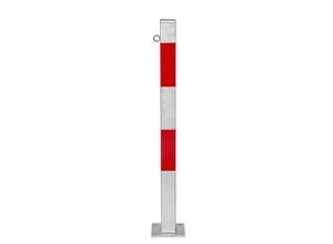 4055381101453 - Sperrpfosten zum Aufdübeln 70 x 70 mm feuerverzinkt   rot reflektierend 1 Öse