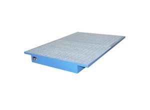 4052462030350 - eurokraft pro Regal-Einhängewanne mit verzinktem Gitterrost LxB 1750 x 1250   915 mm blau lackiert