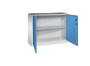 4064615139803 - Werkstatt-Beistellschrank mit Flügeltüren Breite x Tiefe 1200 x 400 mm lichtgrau   lichtblau