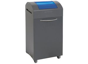 4031068092122 - Wertstoffsammler flammverlöschend BxT 380 x 320 mm Volumen 60 l Einwurf enzianblau kaiserkraft