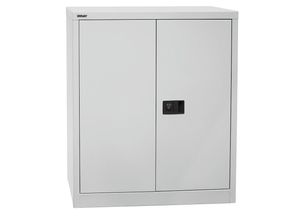 5020073776843 - BISLEY UNIVERSAL Flügeltürenschrank HxBxT 1000 x 914 x 400 mm 1 verzinkter Fachboden 2 Ordnerhöhen lichtgrau