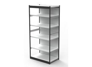 4044917043008 - Büro-Regalsystem mit Rückwand Regalhöhe 2250 mm Grundregal Breite x Tiefe 750 x 500 mm