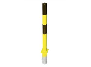 4055381104829 - Sperrpfosten aus Stahl zum Einbetonieren Ø 60 mm schwarz-gelb 1 Kettenöse kaiserkraft