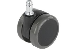 4251260115928 - Stuhlrolle Rad-Ø 65 mm VE 5 Stk Steckbolzen mit Klemmring schwarz weiches Rad Hals-Ø 23 mm