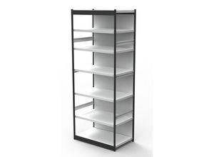 4044917044609 - Büro-Regalsystem mit Rückwand Regalhöhe 2600 mm Grundregal Breite x Tiefe 750 x 500 mm