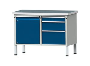 4014641149390 - Kompaktwerkbank BxT 1140 x 650 mm 1 Schrank 3 Schubladen stationär Universalplatte