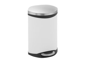 8713631650316 - EKO Tretabfallsammler muschelförmig Volumen 10 l HxBxT 450 x 255 x 295 mm Korpus Stahlblech weiß lackiert