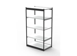 4044917034204 - Büro-Regalsystem ohne Rückwand Regalhöhe 1900 mm Grundregal Breite x Tiefe 750 x 500 mm