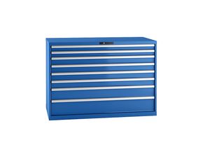 7612269043747 - LISTA Schubladenschrank Stahlblech HxB 1000 x 1431 mm 8 Schubladen Tragkraft 75 kg enzianblau