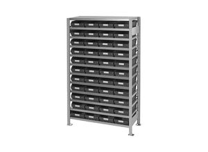 4250621506719 - Steckregal mit ESD Sichtlagerkästen HxBxT 1790 x 1000 x 300 mm 44 Sichtlagerkästen STEMO
